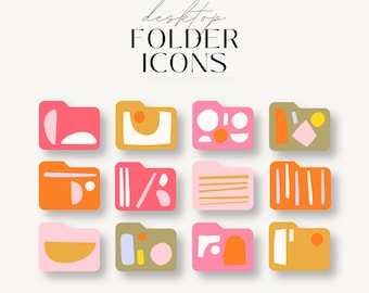 Colorful Desktop Folder Icons: Mac File Organization (digital Download ...