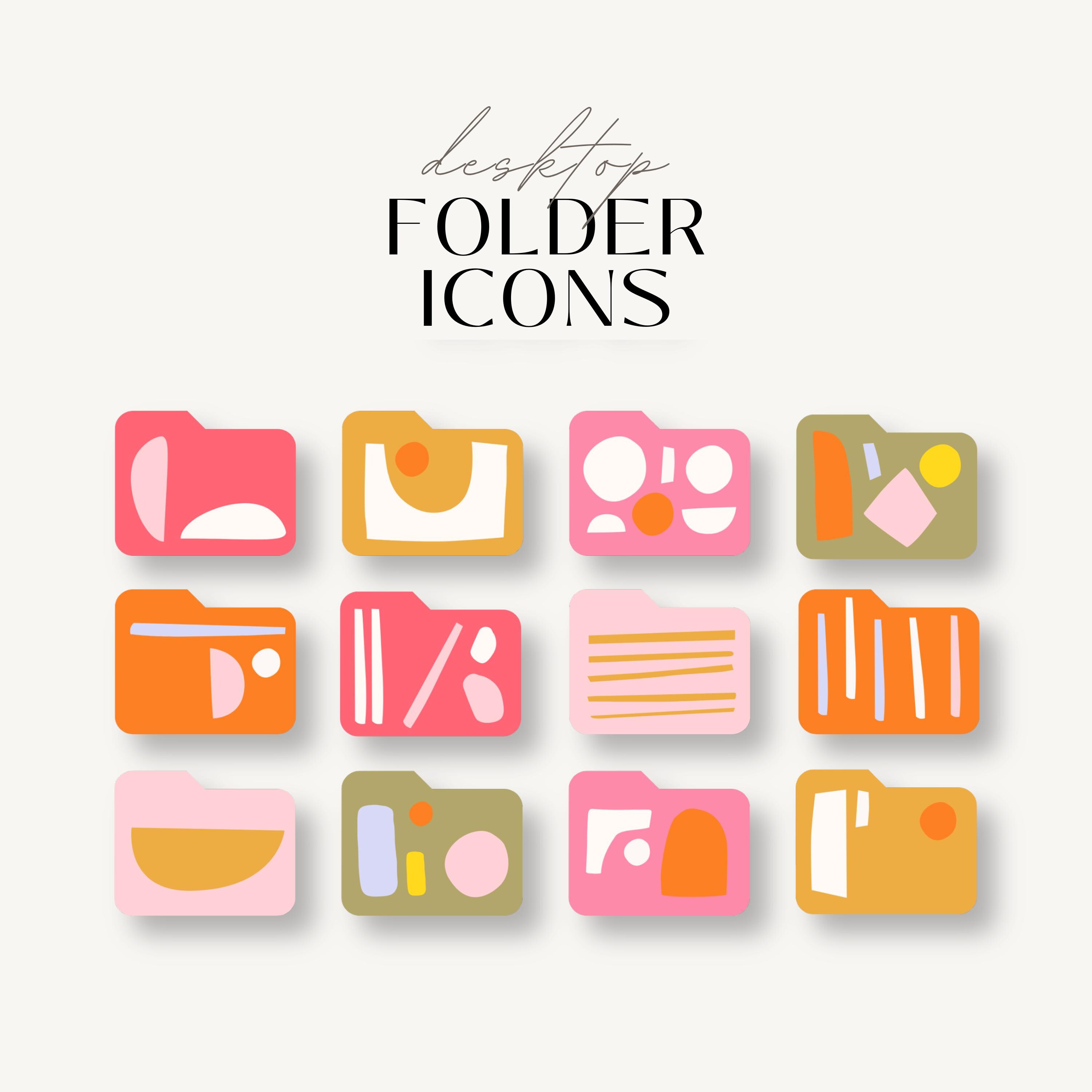 Colorful Desktop Folder Icons: Mac Organization (digital Download) - Etsy