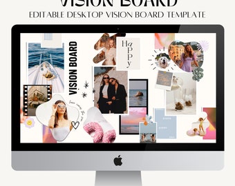 Vision Board Template for Cell Phone Manifest Happiness - Etsy