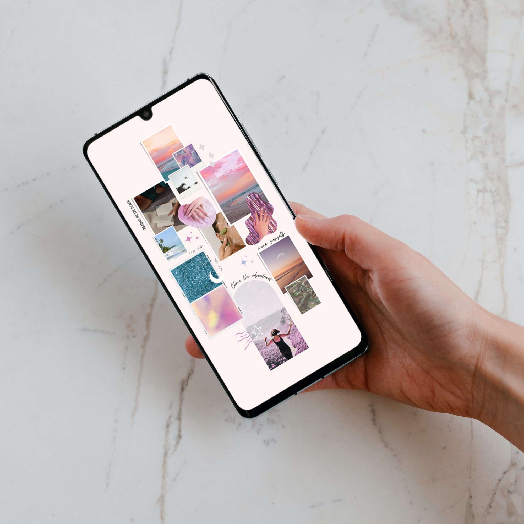 Vision Board, Phone Wallpaper, Canva Template, Vision Board Lockscreen ...