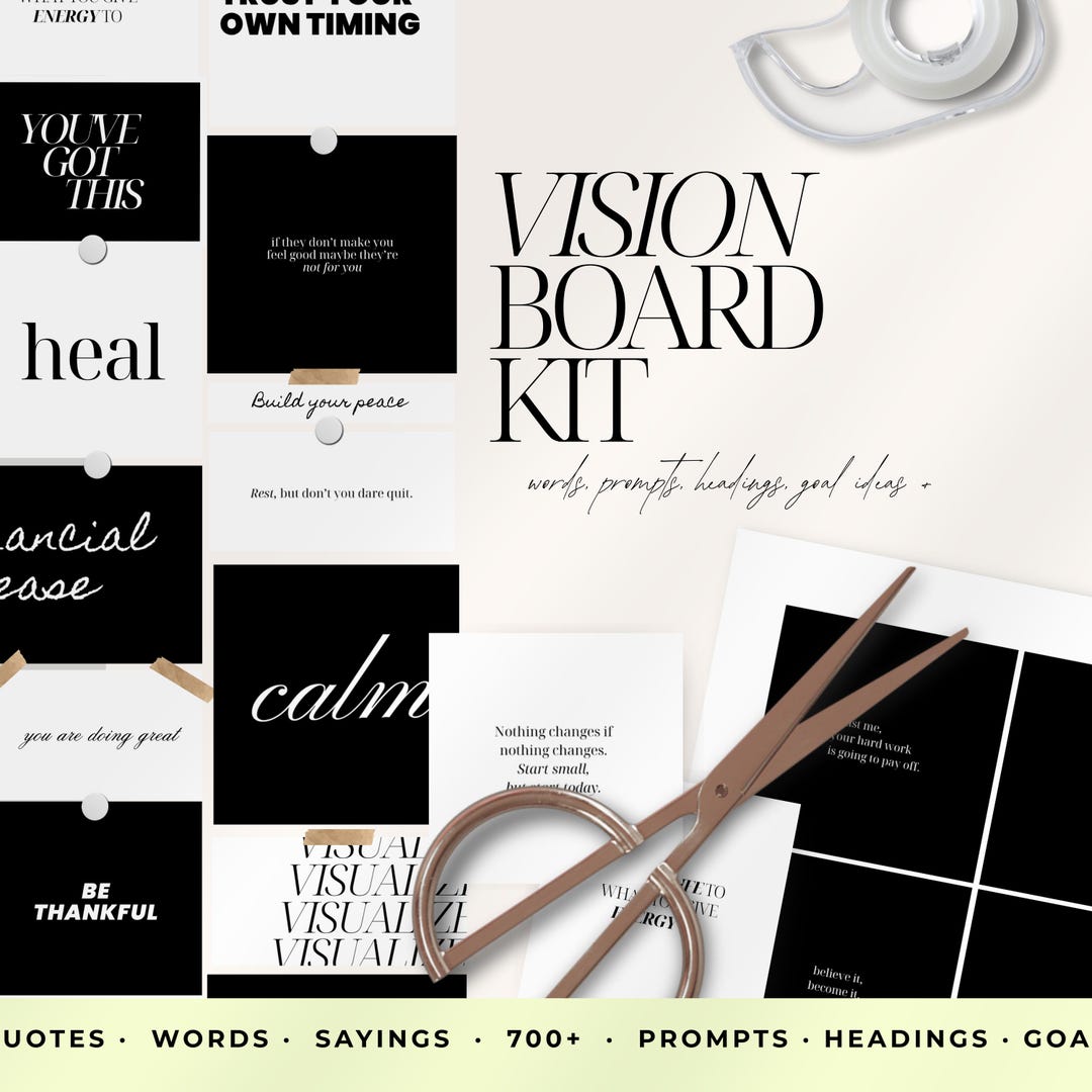 Vision Board Printable Quotes, Headings, Manifestation Prompts - Etsy