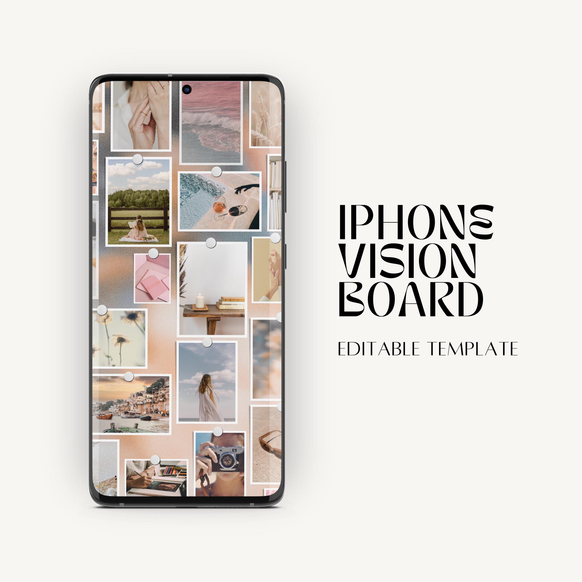 Phone Wallpaper Vision Board, Canva Template, Vision Board Lockscreen ...