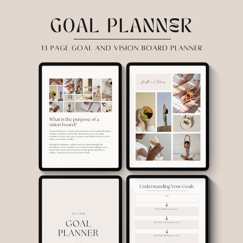 Digital Goal Planner, Vision Board Planner, Vision Board Goals, 2025 ...