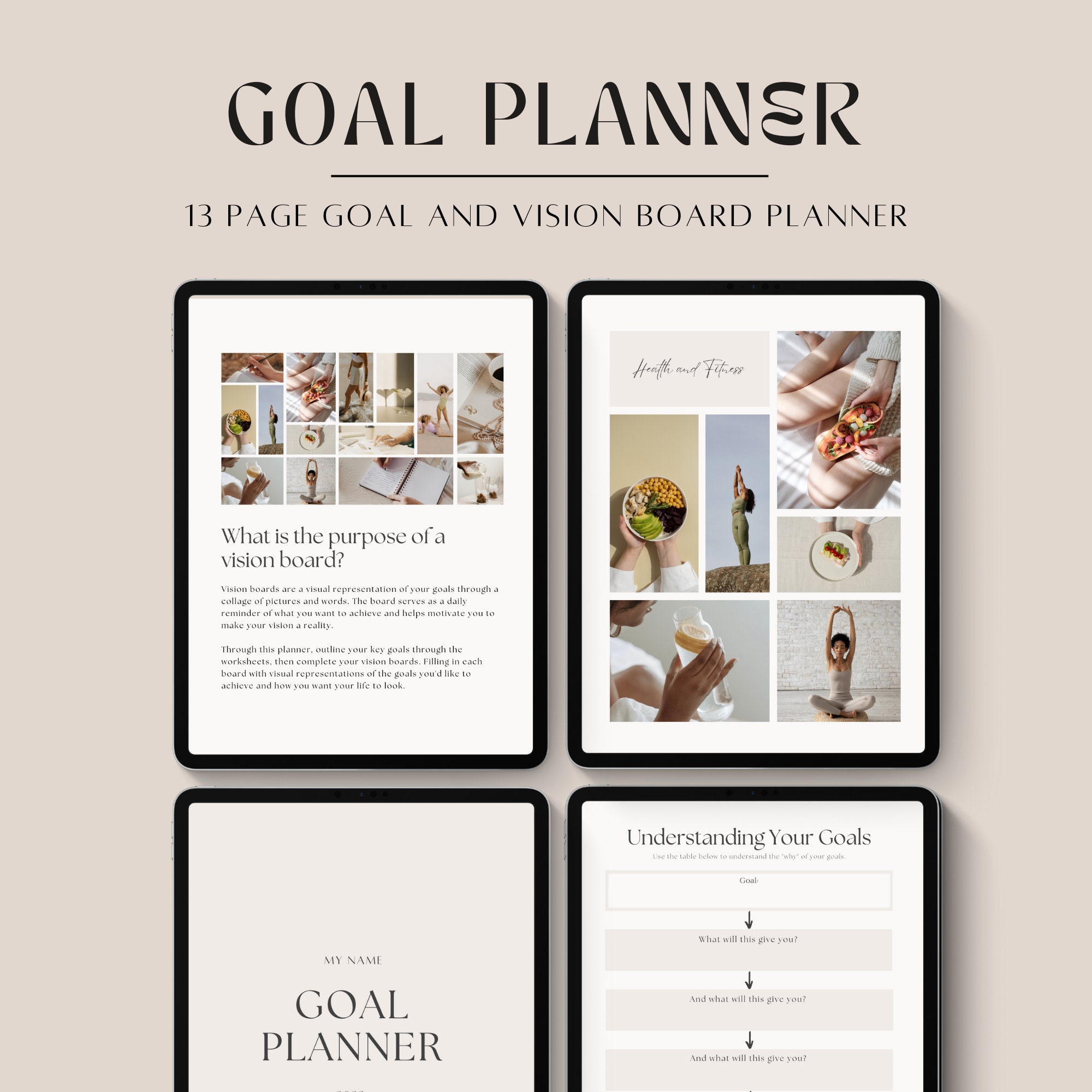 Digital Goal Planner, Vision Board Planner, Vision Board Goals, 2025 ...