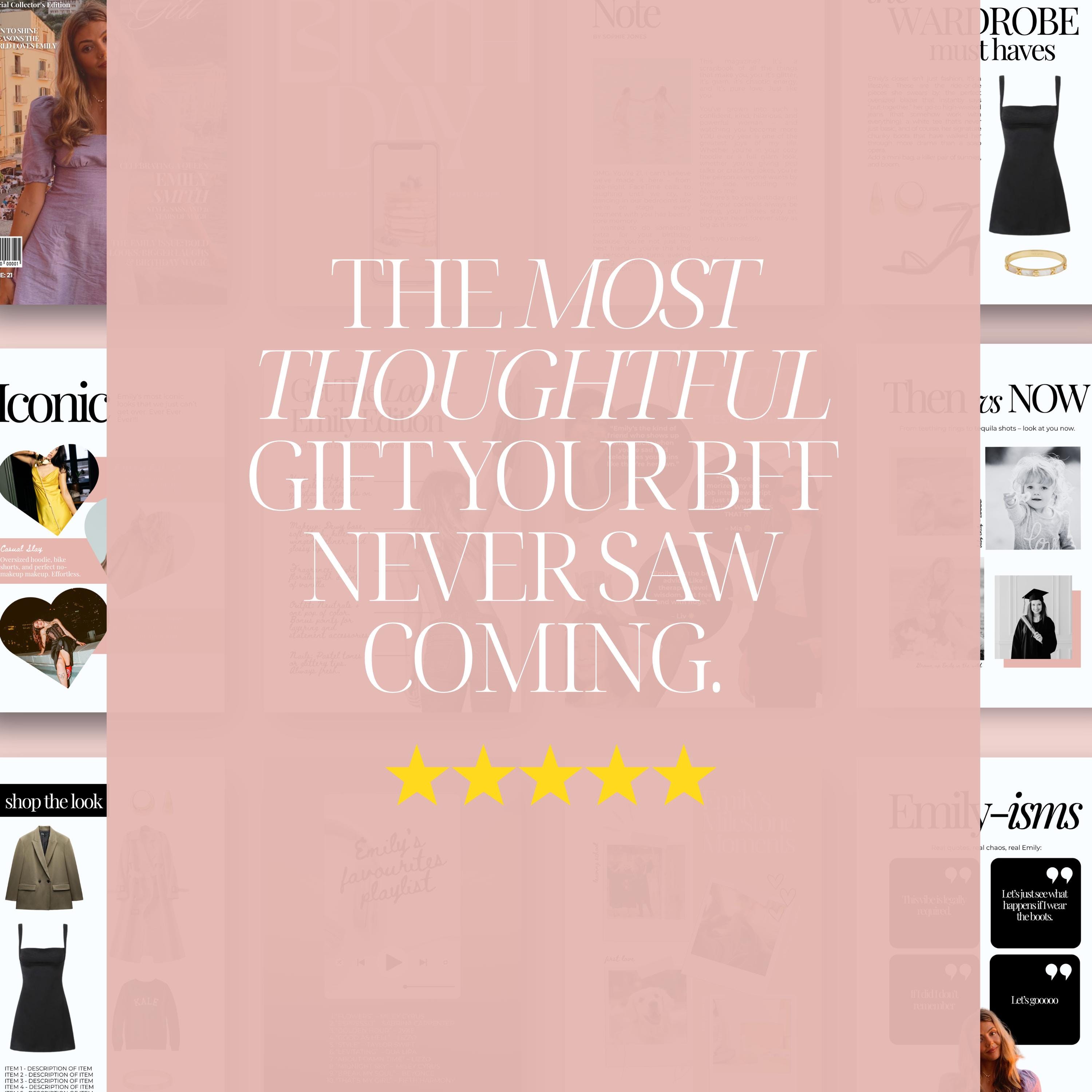 Birthday Magazine Template Best Friend Gift, Editable Magazine Bestie ...