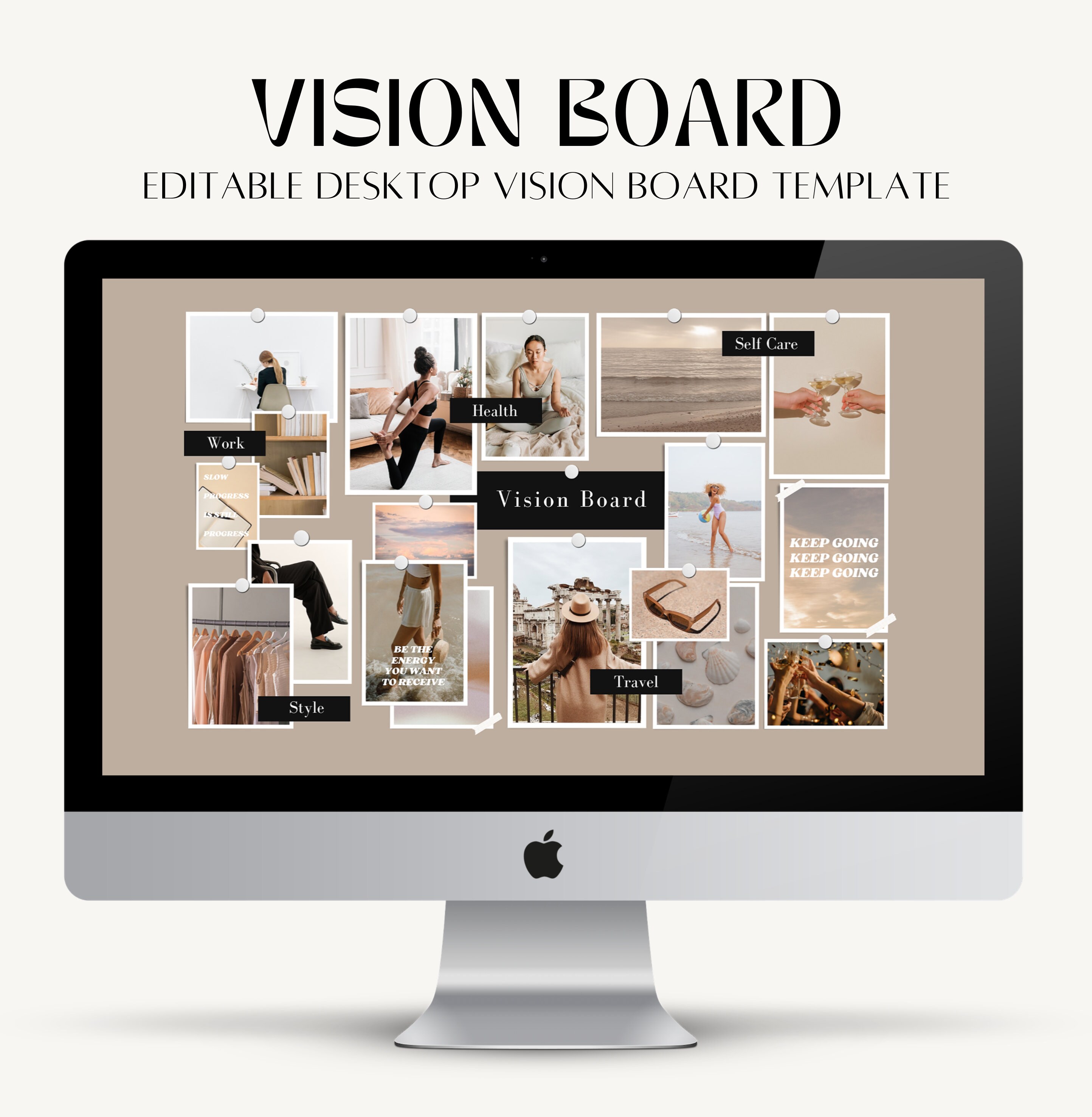 Digital Vision Board Wallpaper Template Canva - Etsy