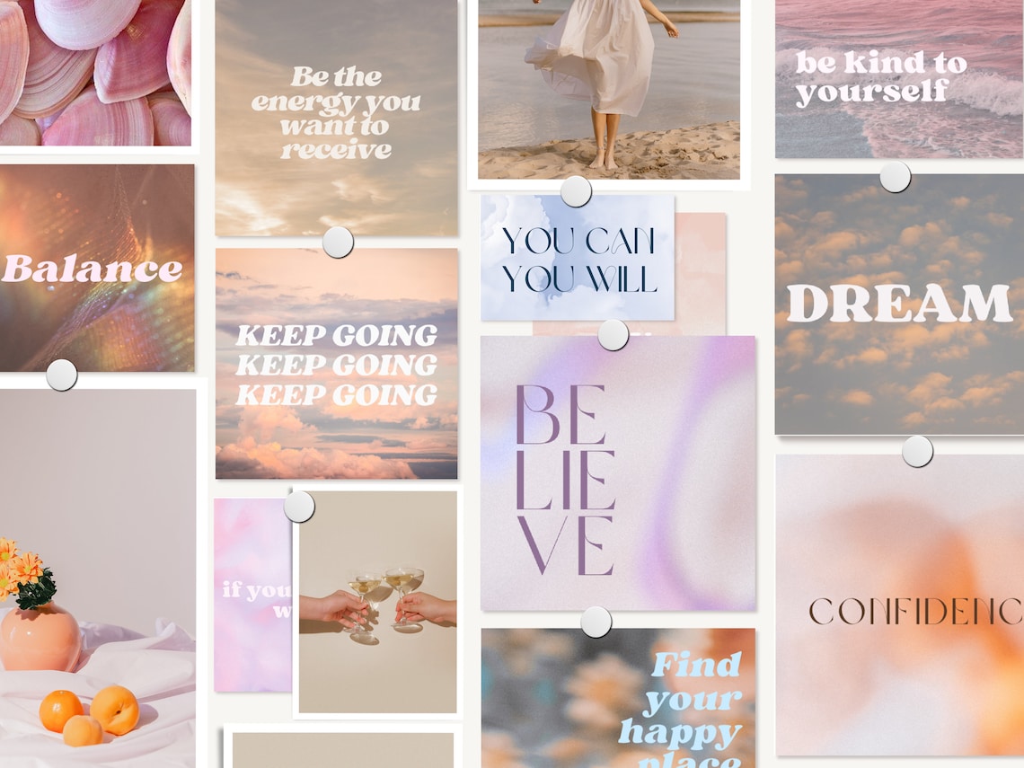 Vision Board Quotes, Printable 2024 Vision Board, Motivational Sayings ...