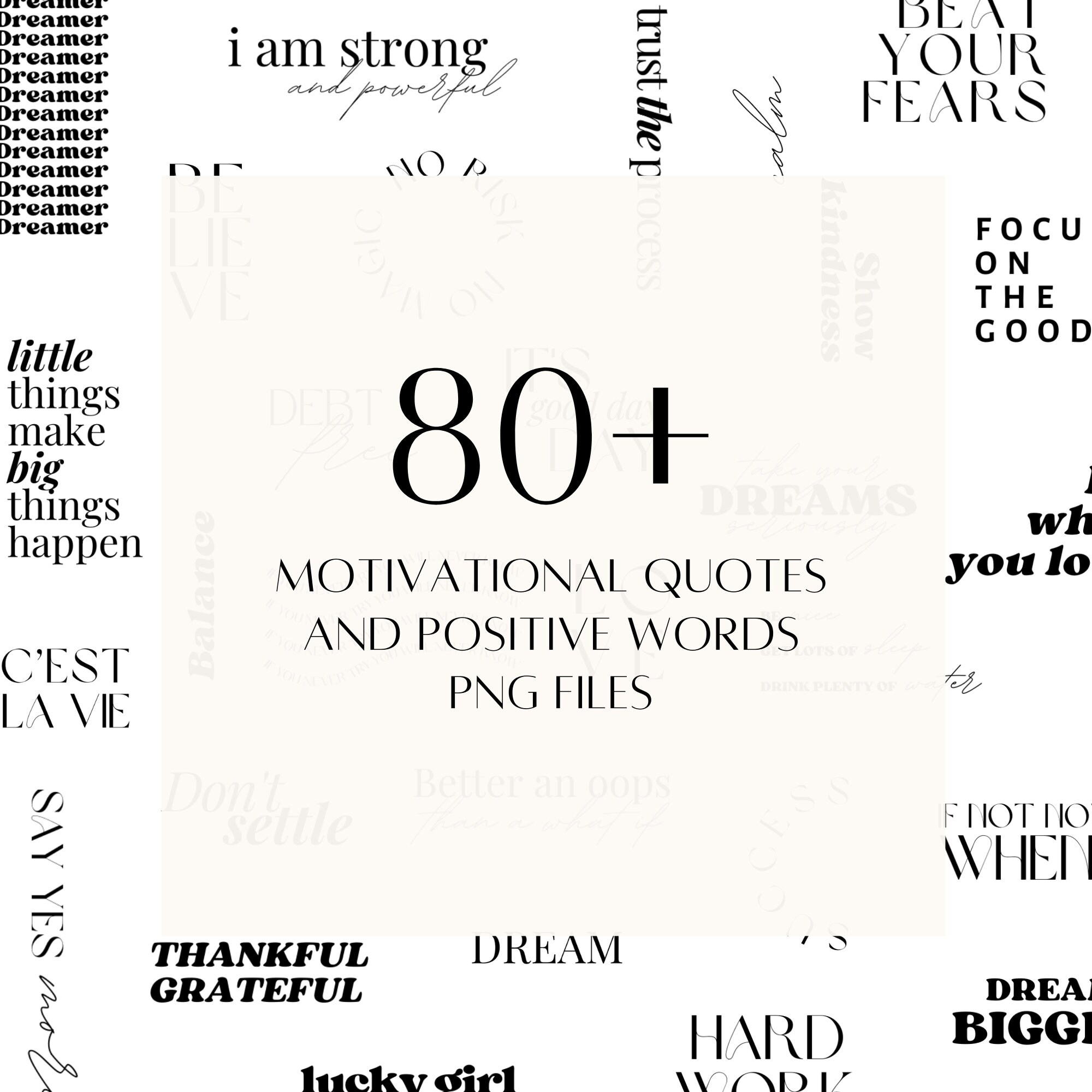 Digital Motivational Quote Stickers PNG Bundle Printable - Etsy