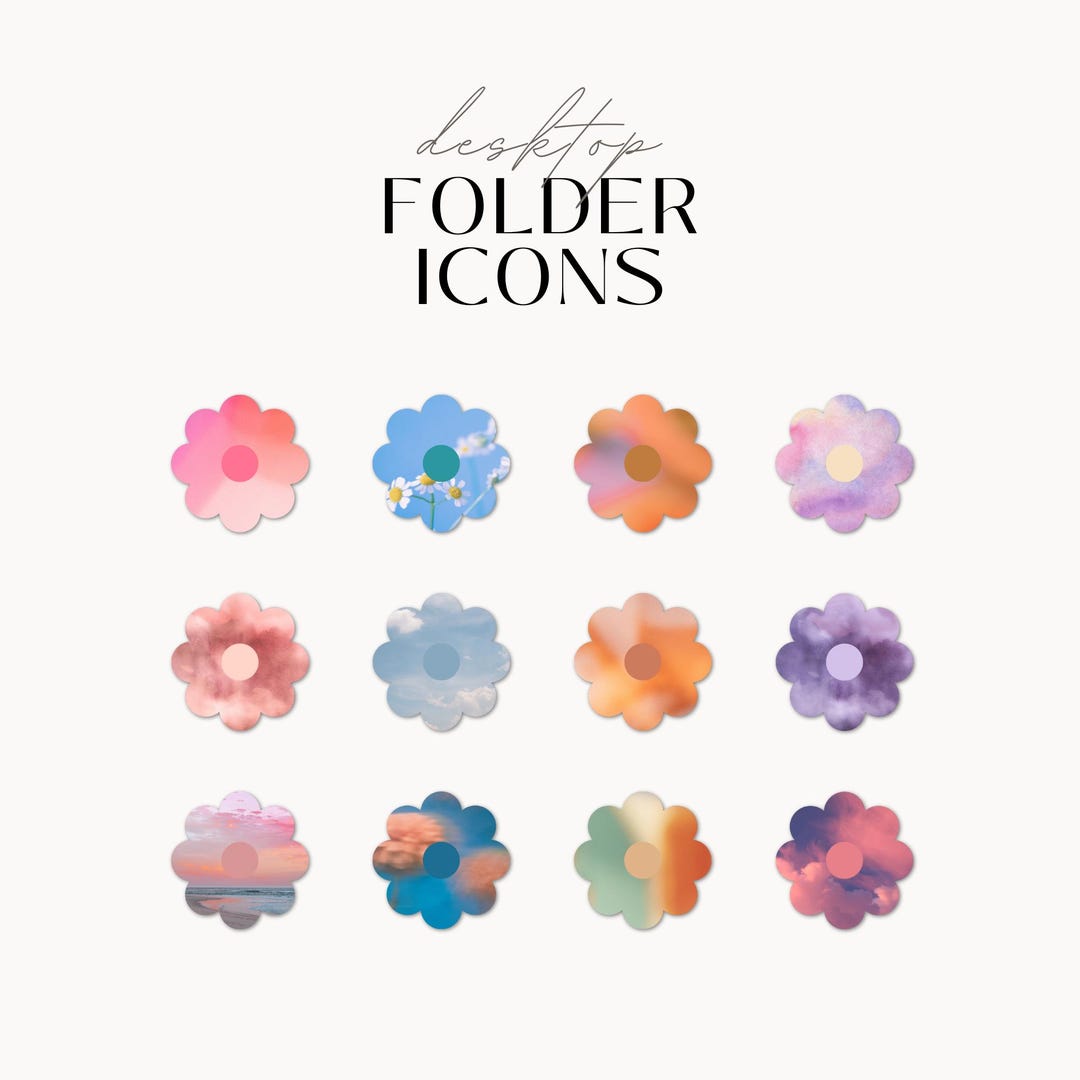 Folder Icons, Aesthetic Flower Desktop Folder Icons - Etsy