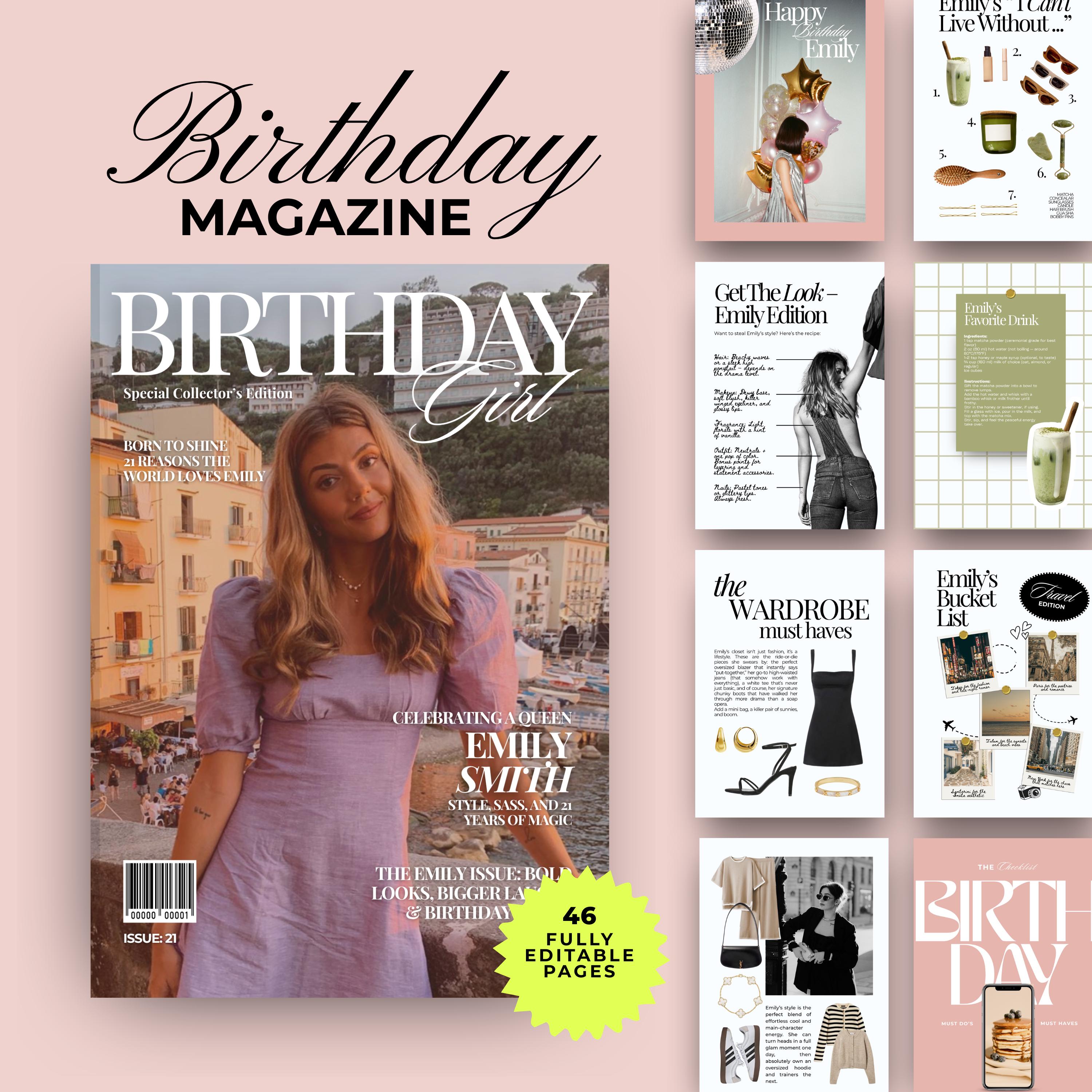 Birthday Magazine Template Best Friend Gift, Editable Magazine Bestie ...