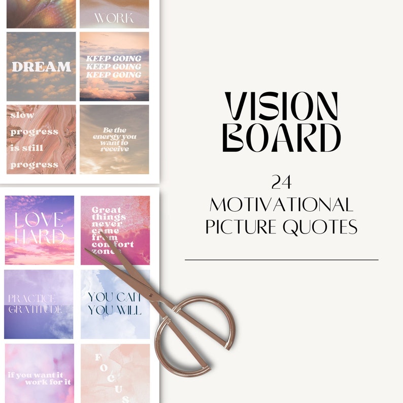 Vision Board Picture Quotes, Printable 2025 Vision Board, Motivational ...