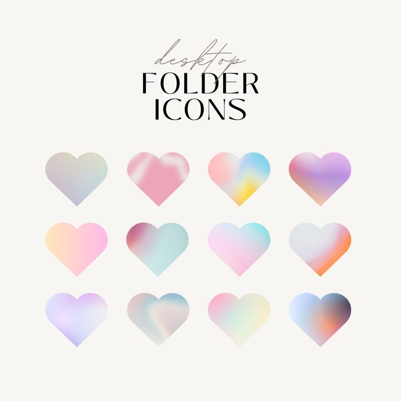 Folder Icons Mac Desktop Folder Covers Heart Shaped - Etsy