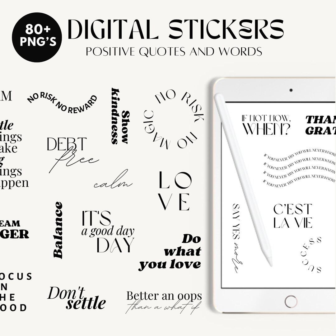 Digital Motivational Quote Stickers PNG Bundle Printable - Etsy