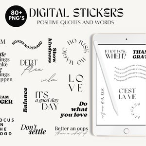 Digital Motivational Quote Stickers PNG Bundle Printable - Etsy
