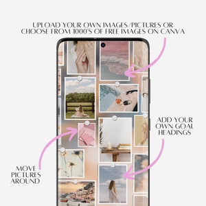 Phone Wallpaper Vision Board Canva Template Vision Board - Etsy