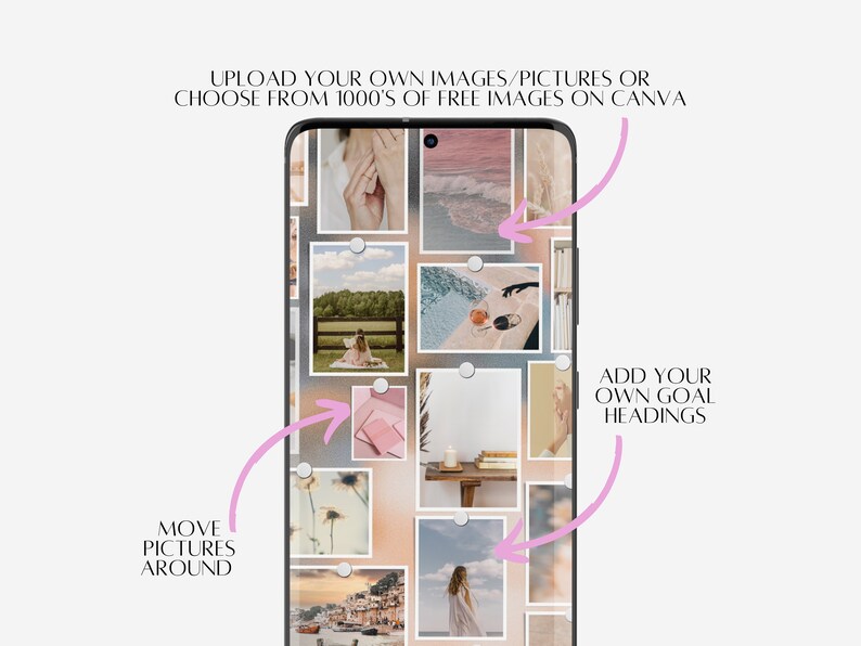 Phone Wallpaper Vision Board, Canva Template, Vision Board Lockscreen ...