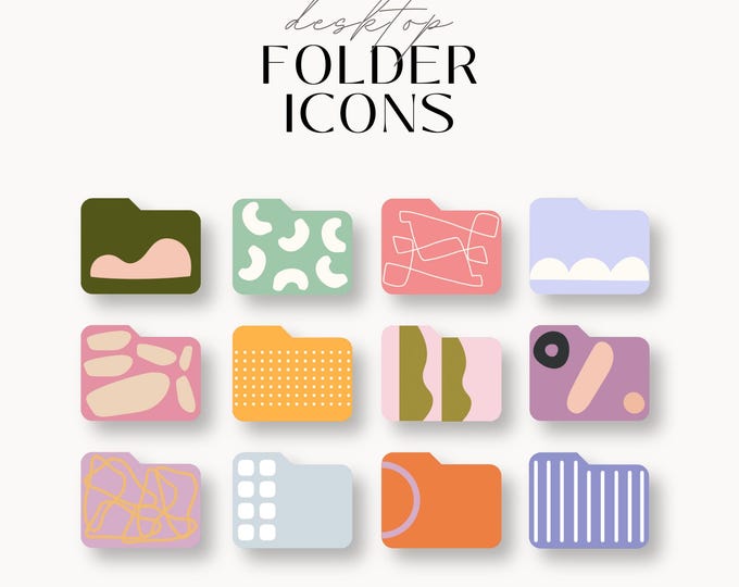 Colorful Desktop Folder Icons: Mac File Organization (digital Download ...
