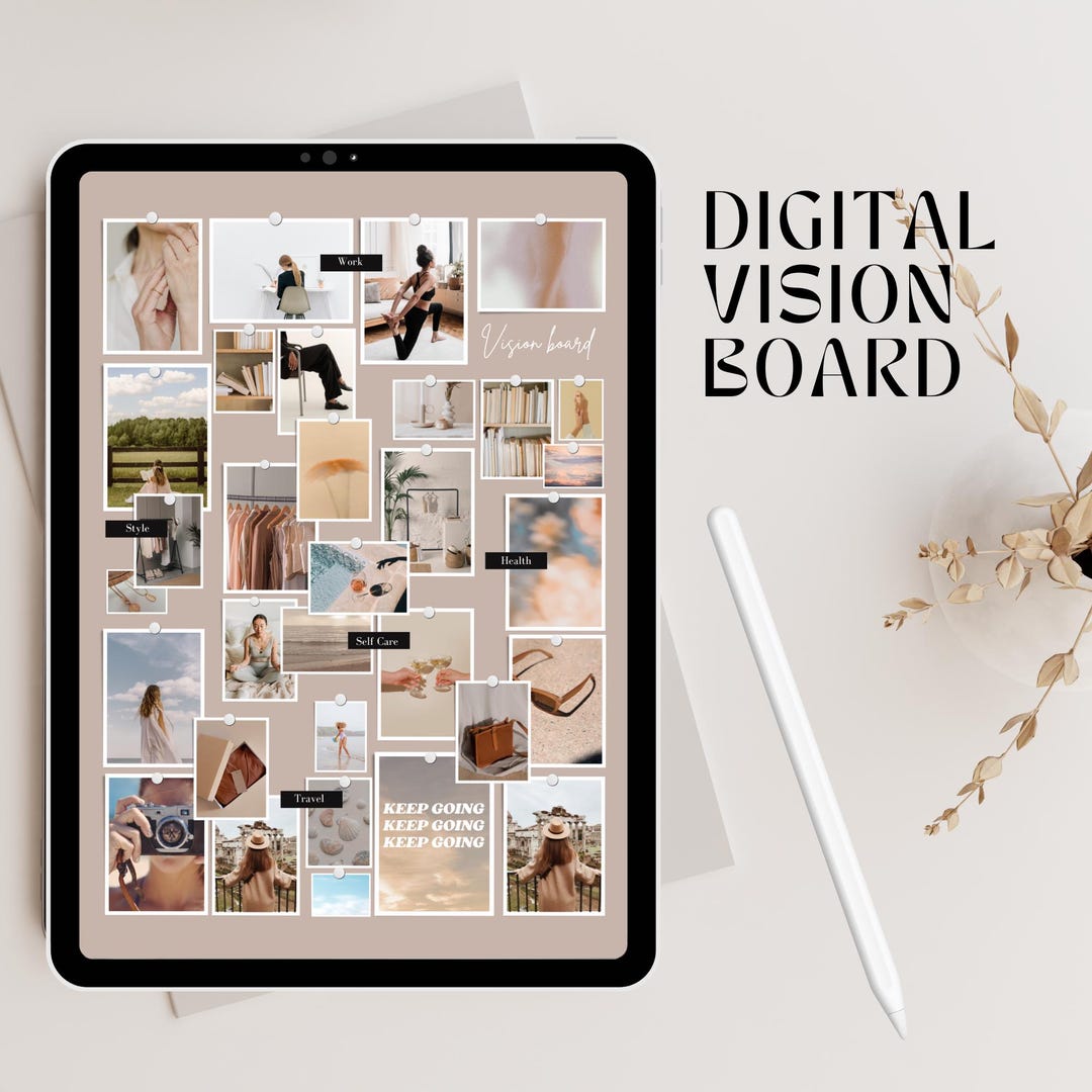 Digital Vision Board, Vision Board Template Canva, 2025 Vision Board ...