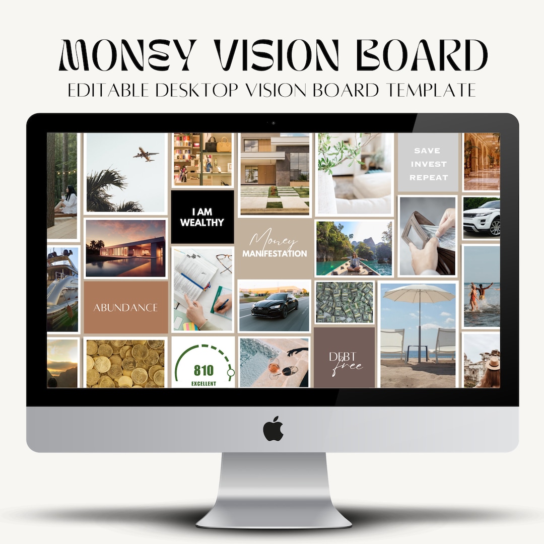 Money Vision Board Manifestation Template - Etsy