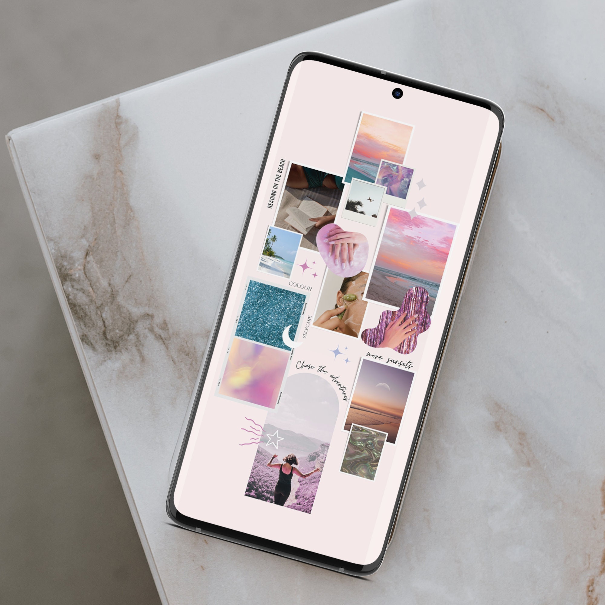 Vision Board, Phone Wallpaper, Canva Template, Vision Board Lockscreen ...