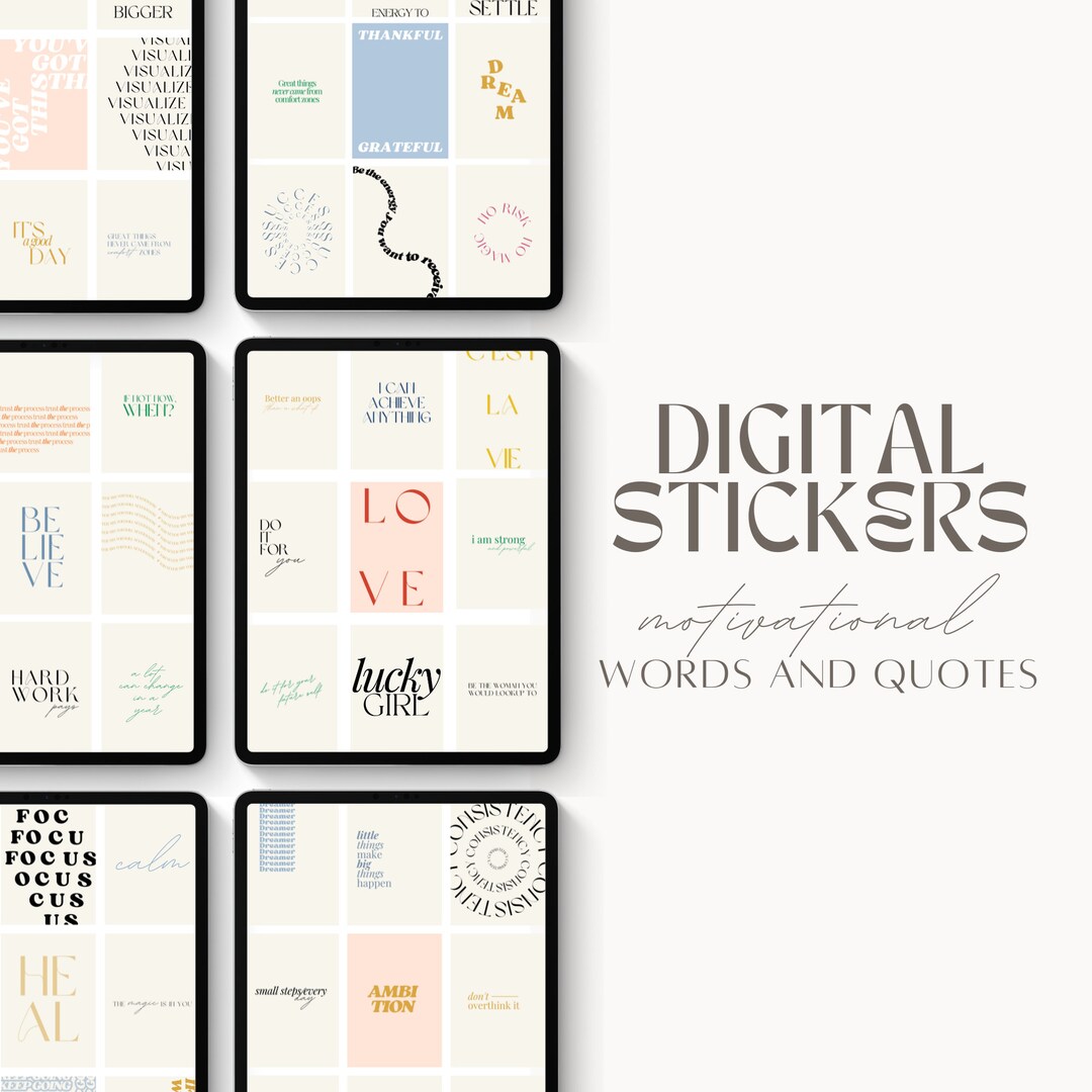 Aesthetic Digital Stickers, Vision Board Stickers, Digital Planner, PNG ...