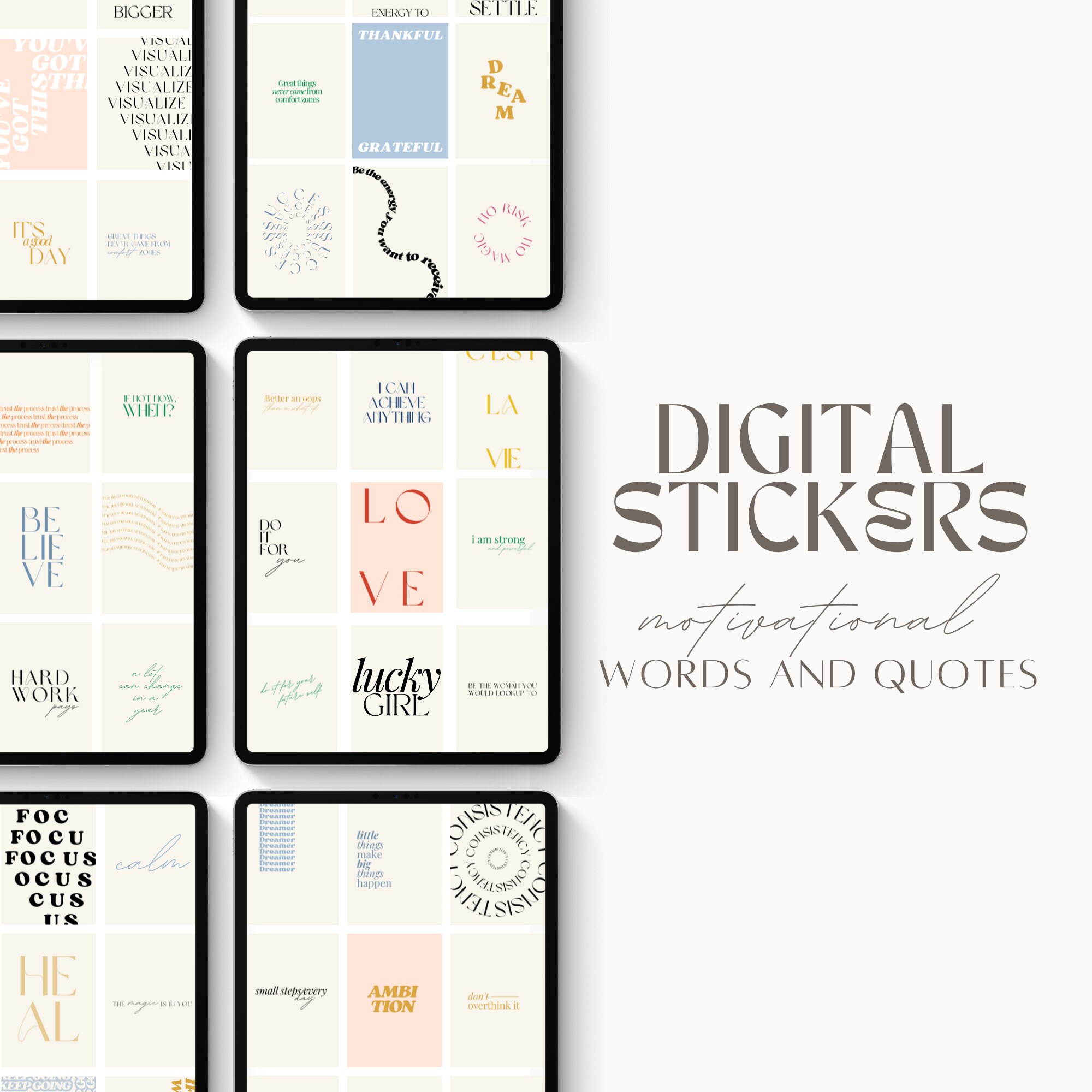 Aesthetic Digital Stickers Vision Board Stickers Digital - Etsy