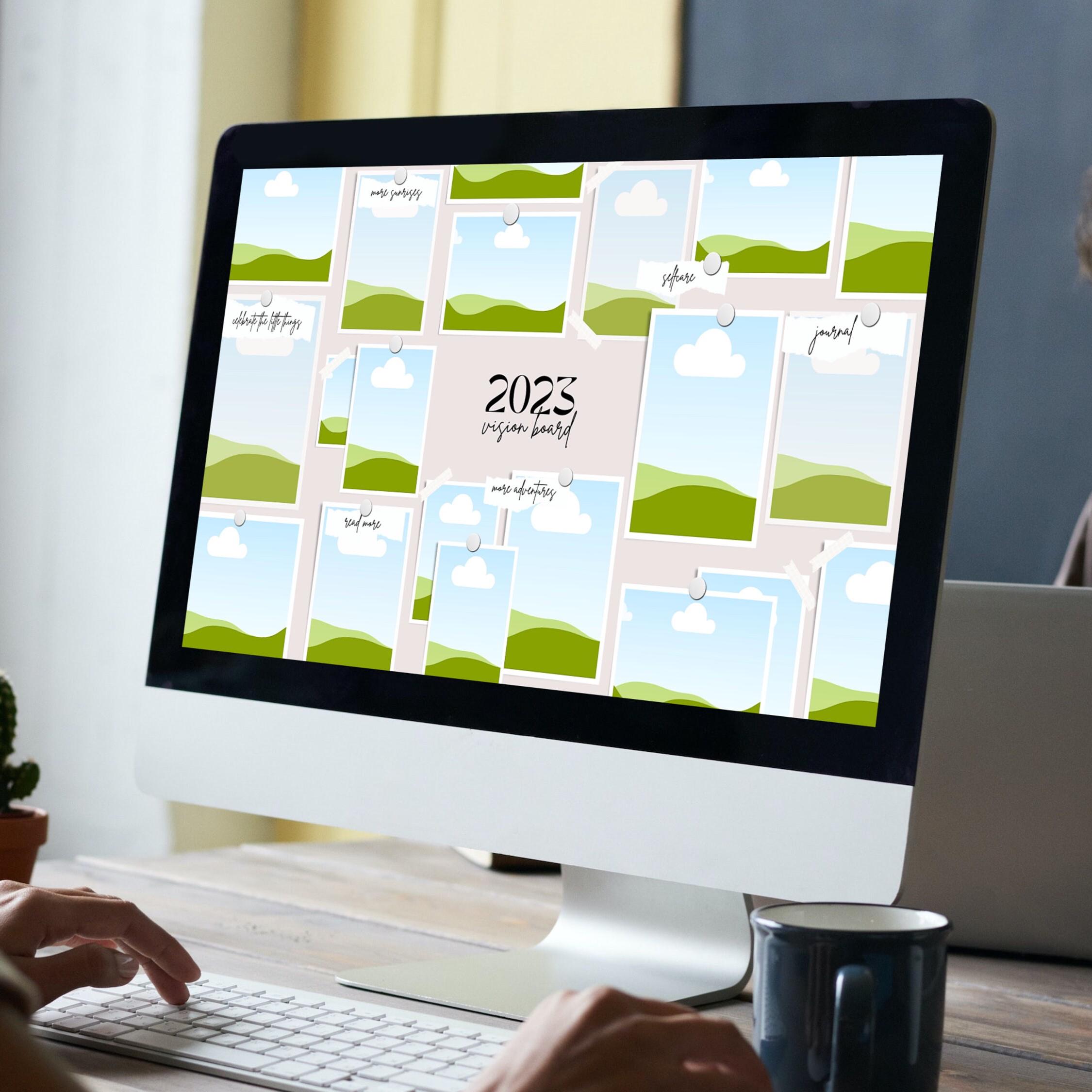 Desktop Wallpaper Vision Board Template - Etsy