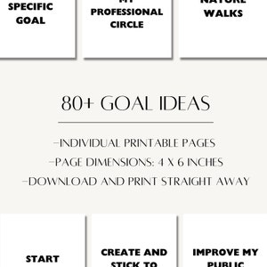 Vision Board Goal Ideas, Printable 2024 Goals, Motivational Positive ...