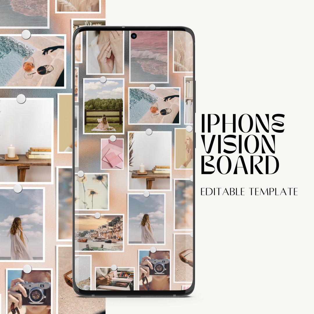 Phone Wallpaper Vision Board, Canva Template, Vision Board Lockscreen ...