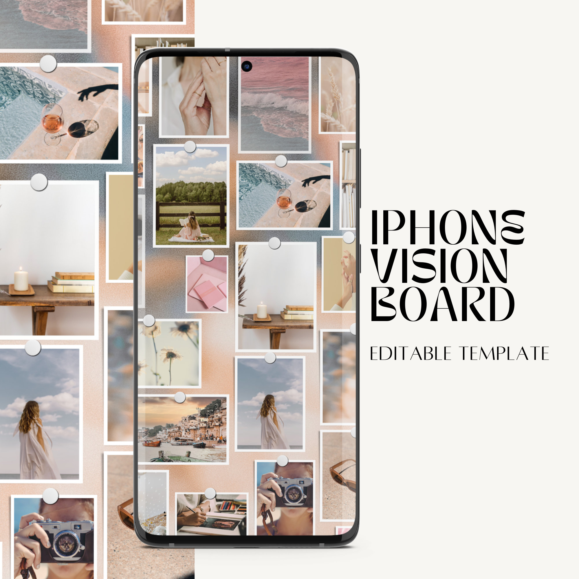 Phone Wallpaper Vision Board, Canva Template, Vision Board Lockscreen ...