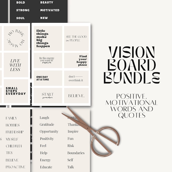 Motivational Vision Board Quotes, Printable 2025 Vision Board Sayings ...