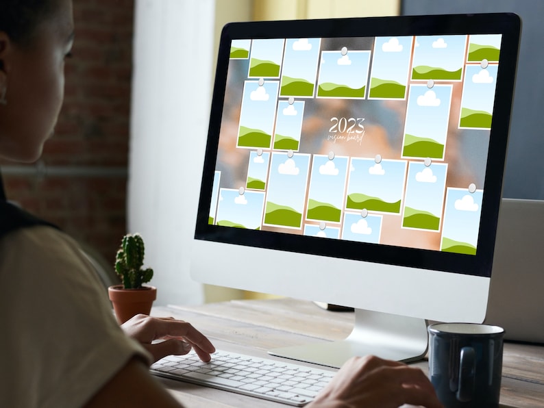 Digital Vision Board Template Canva, 2025 Vision Board, 2023 Goals ...