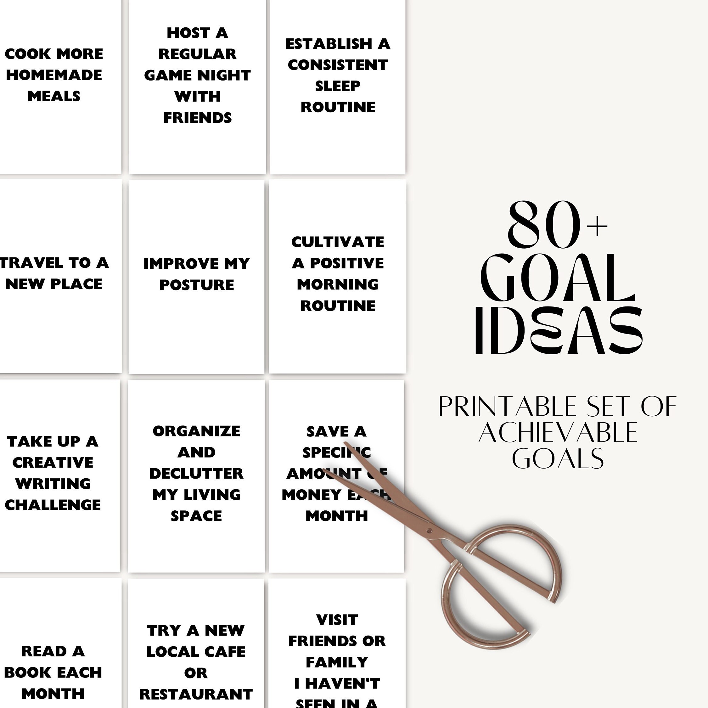 Vision Board Goal Ideas, Printable 2024 Goals, Motivational Positive ...