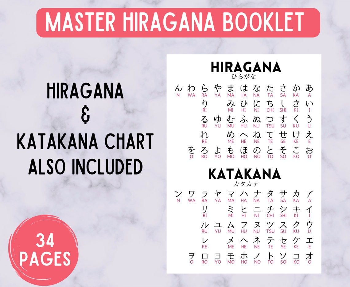 Master HIRAGANA Booklet and Your Name in Hiragana and Katakana Bundle ...
