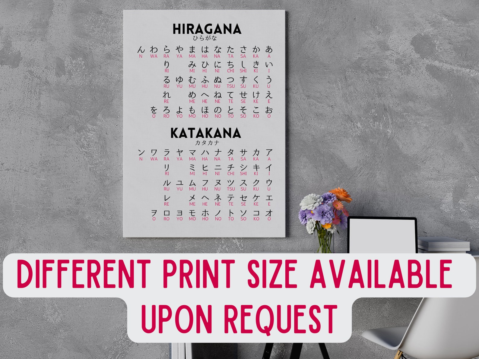 Japanese HIRAGANA and KATAKANA Chart Minimalistic Design - Etsy