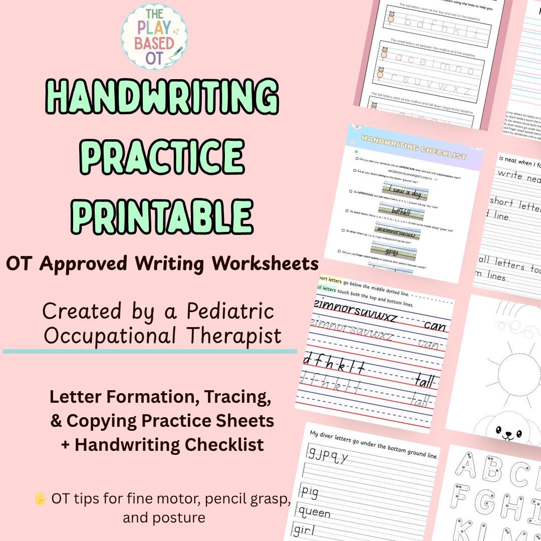 Handwriting Practice Printable | Ot-approved Writing Practice Sheets ...