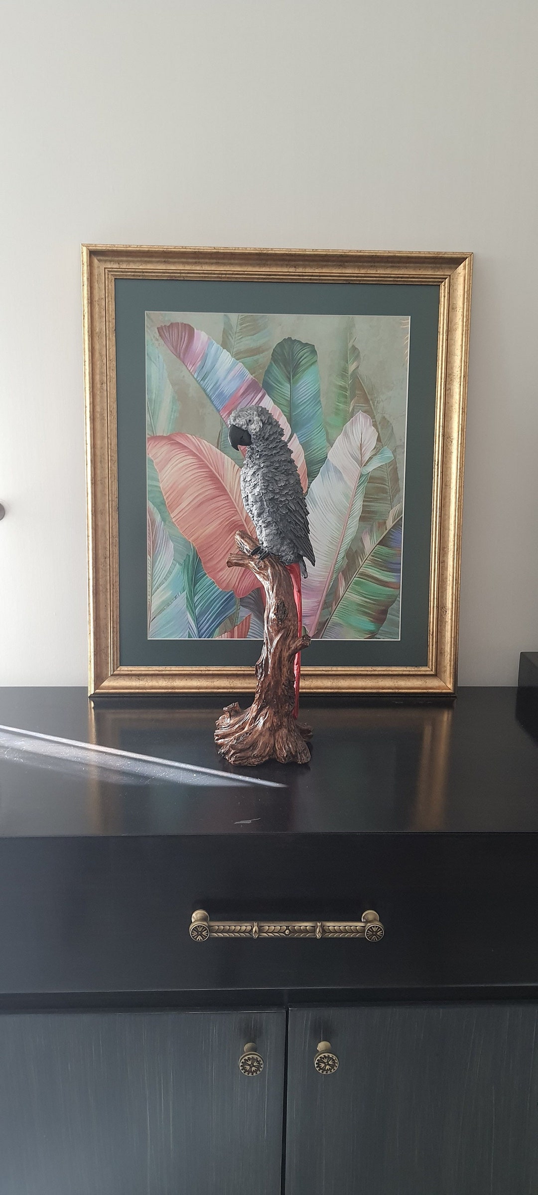 Macaw Parrot Statue, Resin Parrot Sculpture, Tropical Bird Figurine ...