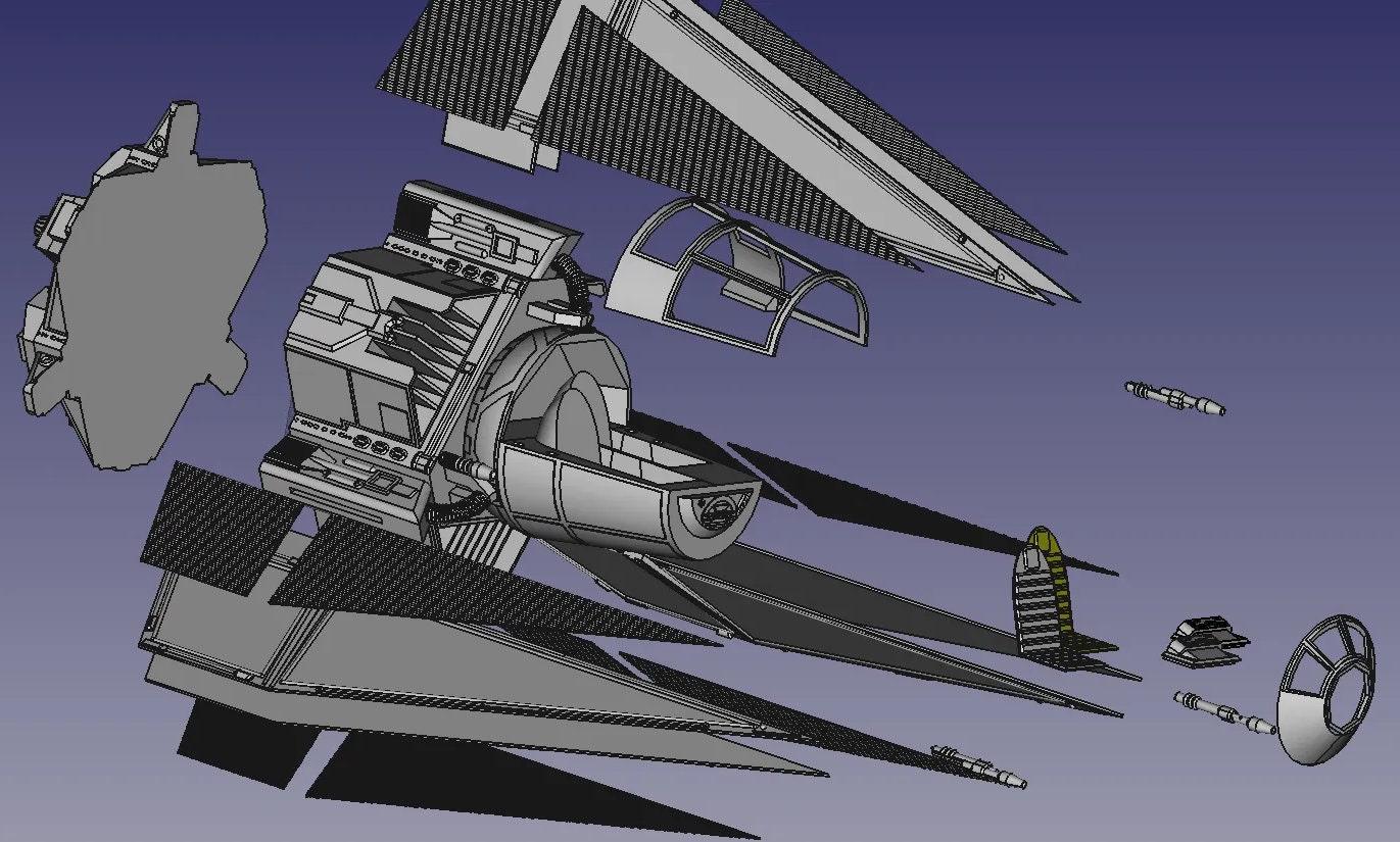 TIE Phantom (3.75" Action Figure Scale) - Unassembled Kit - Etsy