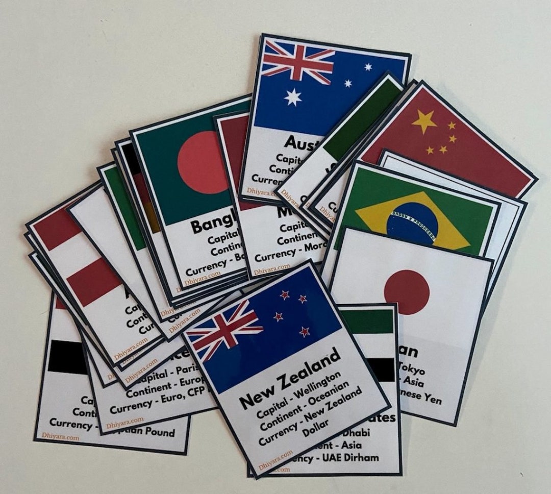 Country Flags – 28 Printable Flashcards - Etsy