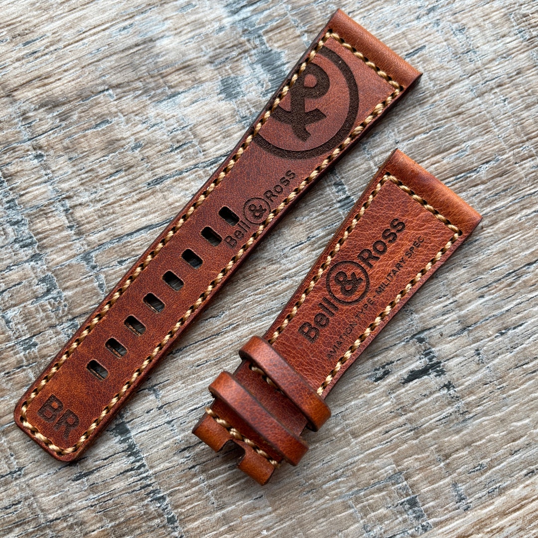 Leather Watch Strap /band for Bell and Ross BRS BR S Watches Natural ...
