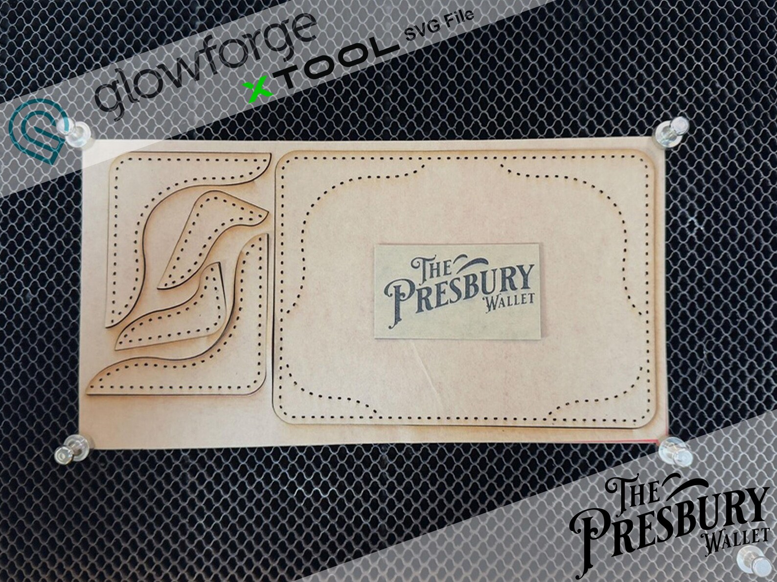 The Prestbury Wallet - Template for Glowforge / Xtool Laser Cutter ...