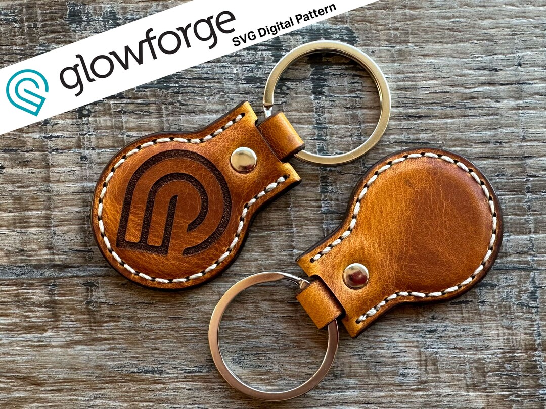 Round Leather Keychain / Keyfob Template for Glowforge / Laser Cutter ...