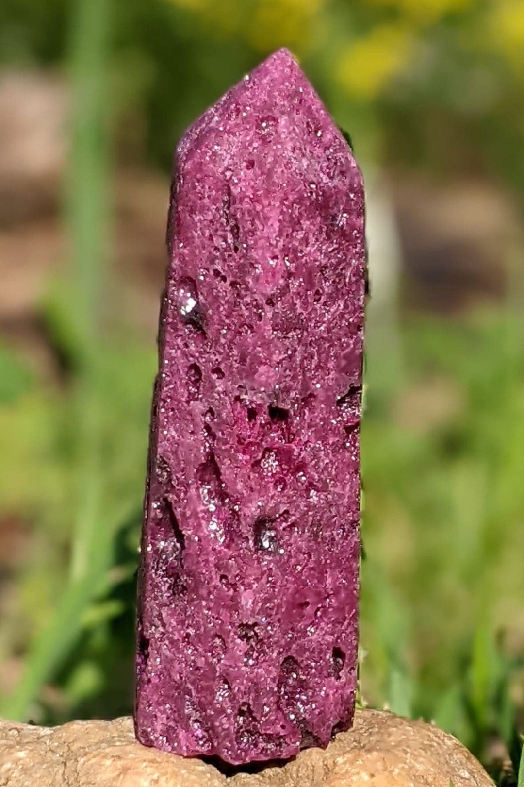 Honeycomb Ruby Point, Ruby Tower, Honeycomb Ruby, Ruby Decor, Gift for ...