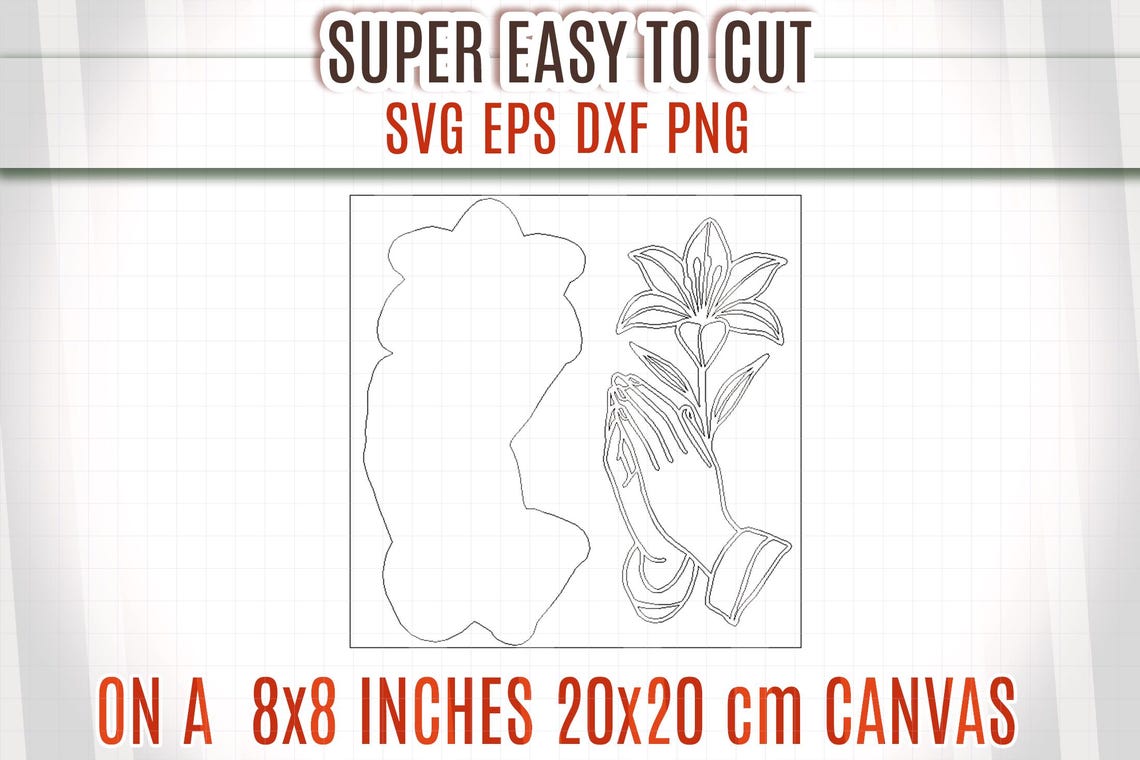 Christian Prayer Hands With Lilly Flower Svg Cut File, Religious Gifts ...