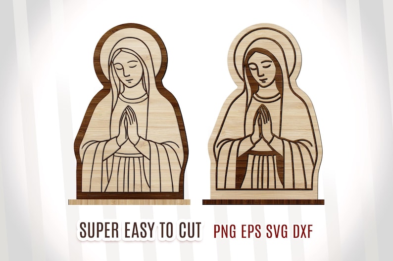 Virgin Mary Multilayer Svg, Santa Maria Layered Digital File Svg Dxf ...