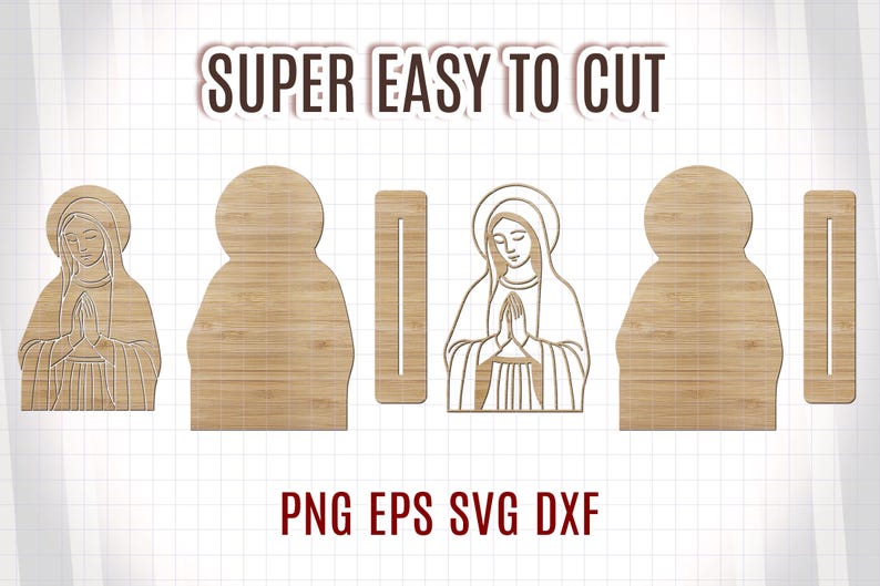 Virgin Mary Multilayer Svg, Santa Maria Layered Digital File Svg Dxf ...