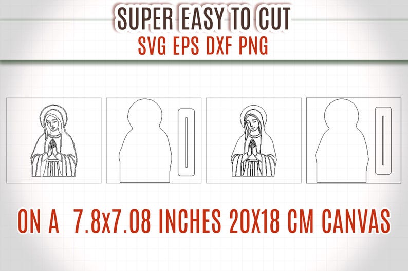 Virgin Mary Multilayer Svg, Santa Maria Layered Digital File Svg Dxf ...