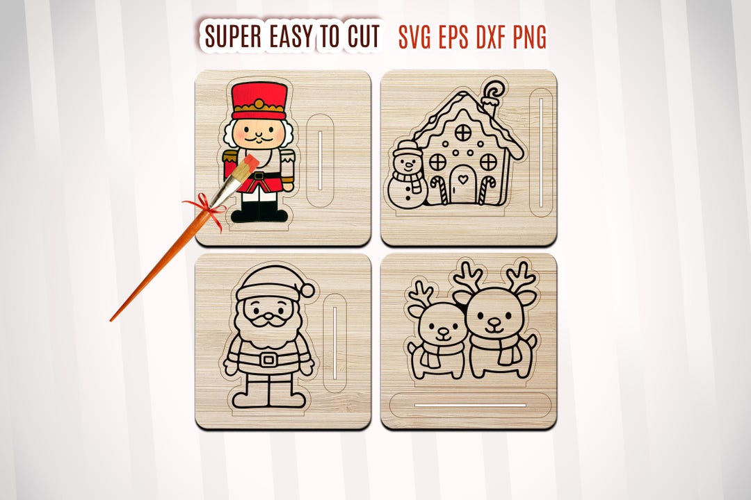 Christmas Pop Out Stand up Kit, DIY Painting SVG Files, Christmas Kids ...