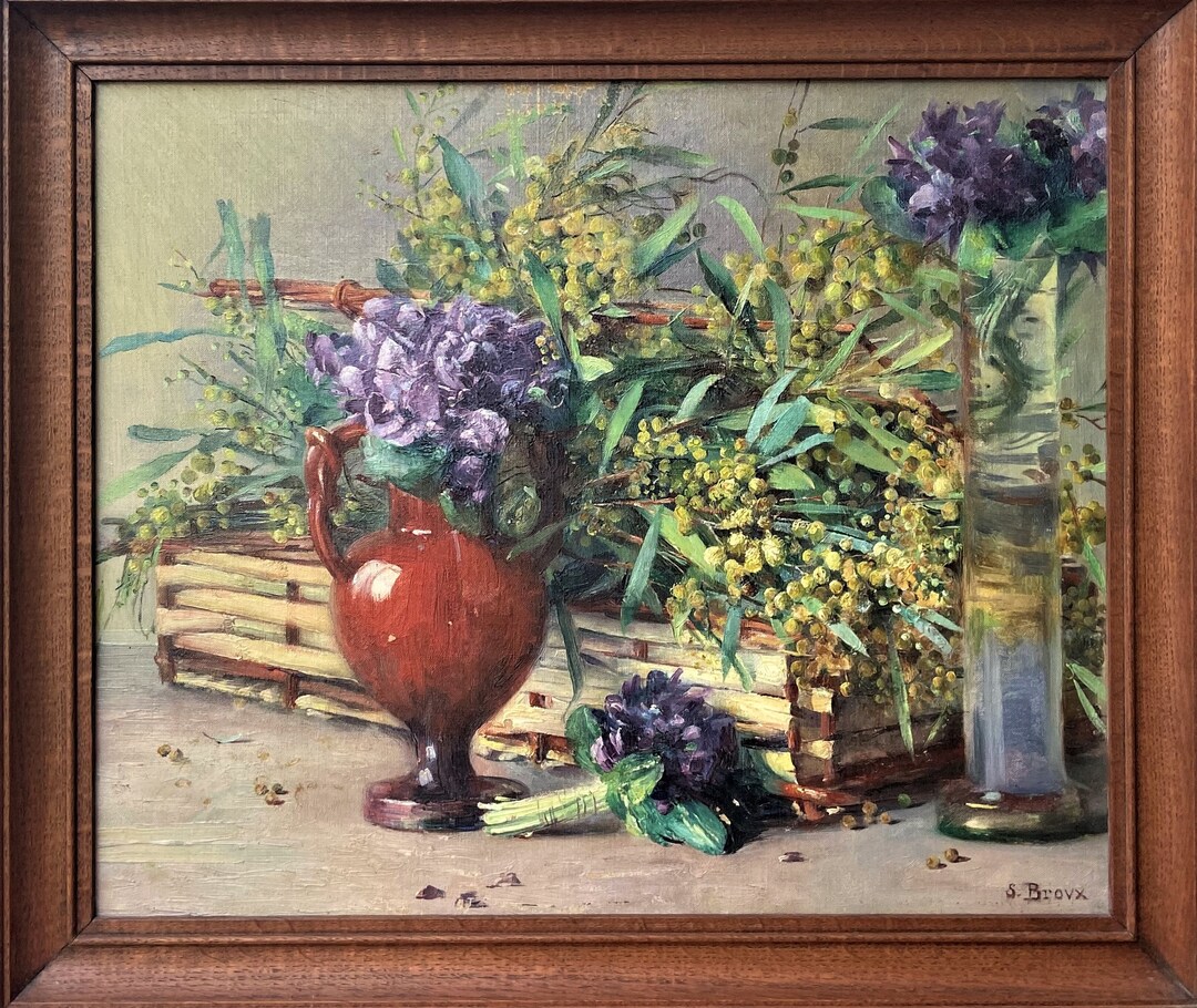 Old Painting, French Painter Silas Broux 1867 1957 Still Life the ...