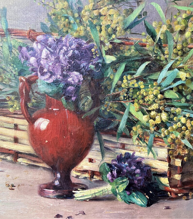 Old Painting, French Painter Silas Broux 1867 1957 Still Life the ...
